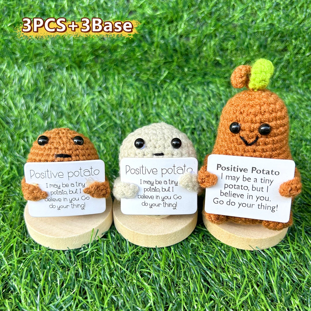 3PCS Crochet Positive Potato,christmas Gift for Coworkers/family ...
