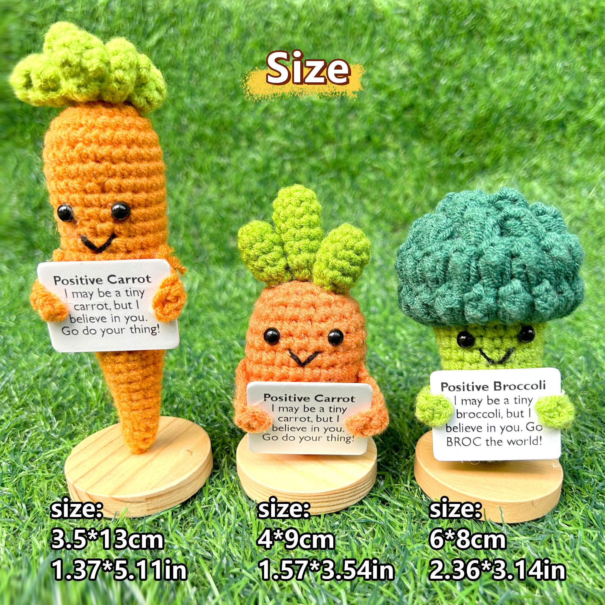 Crochet Carrot-positive Vegetables Gift-crochet Positive Broccoli-baby ...