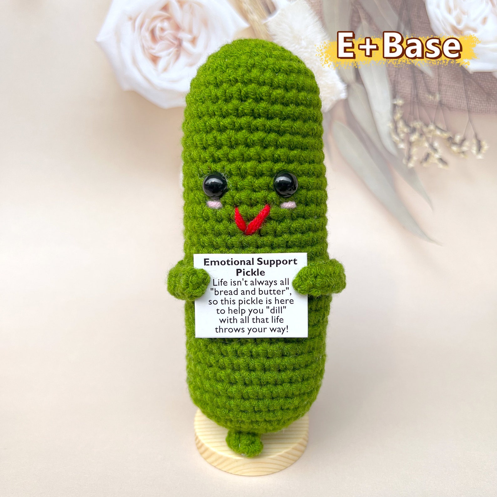 Crochet Emotional Support Pickle: Handmade Positive Plush, Christmas ...