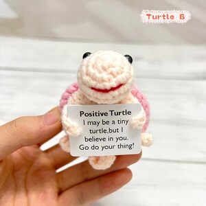 Cute Crochet Turtle Gift,emotional Support Turtle,positive Turtle ...