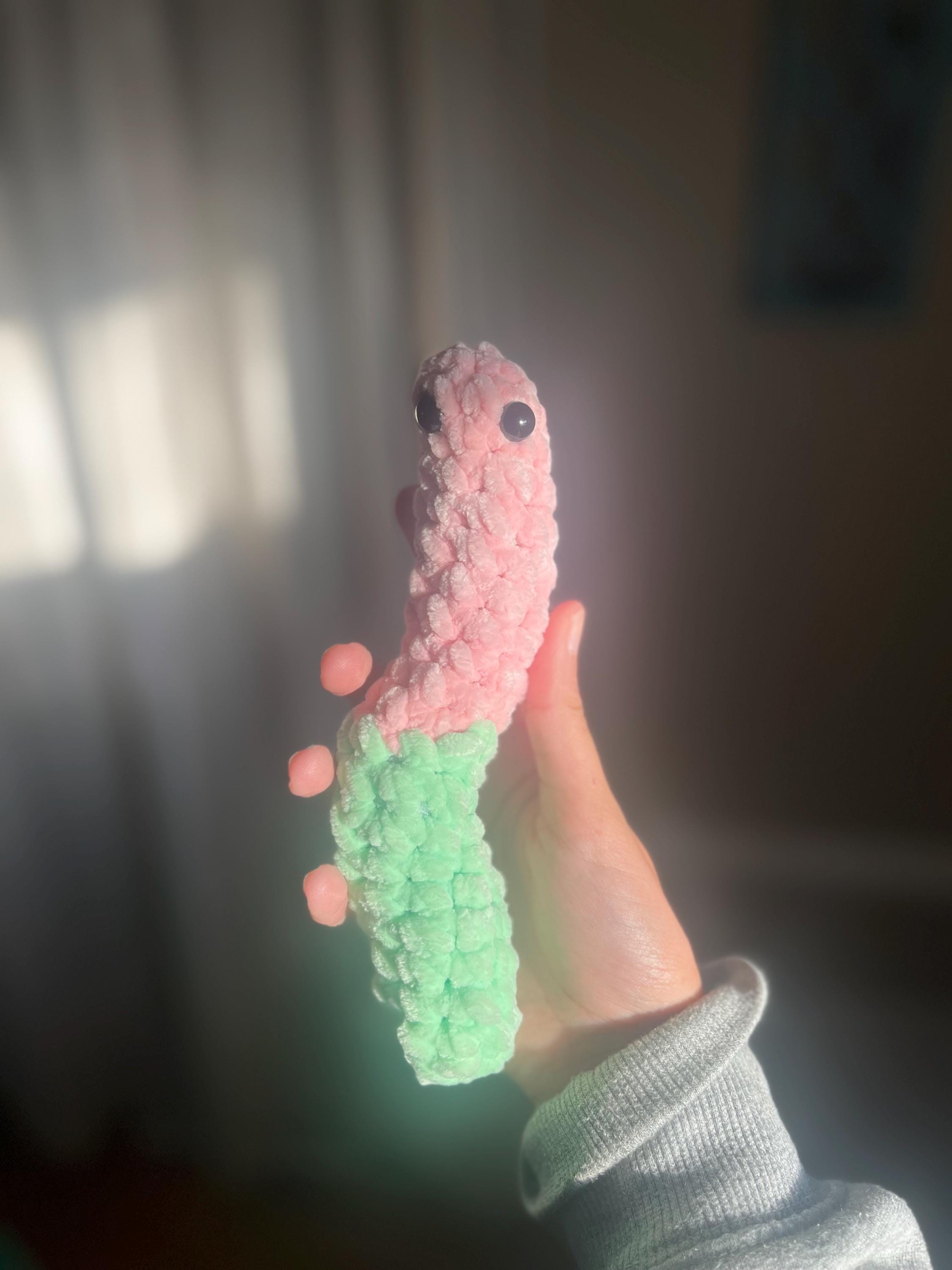 Sweet & Squishy Crochet Gummy Worm - Handmade Plush Toy - Etsy