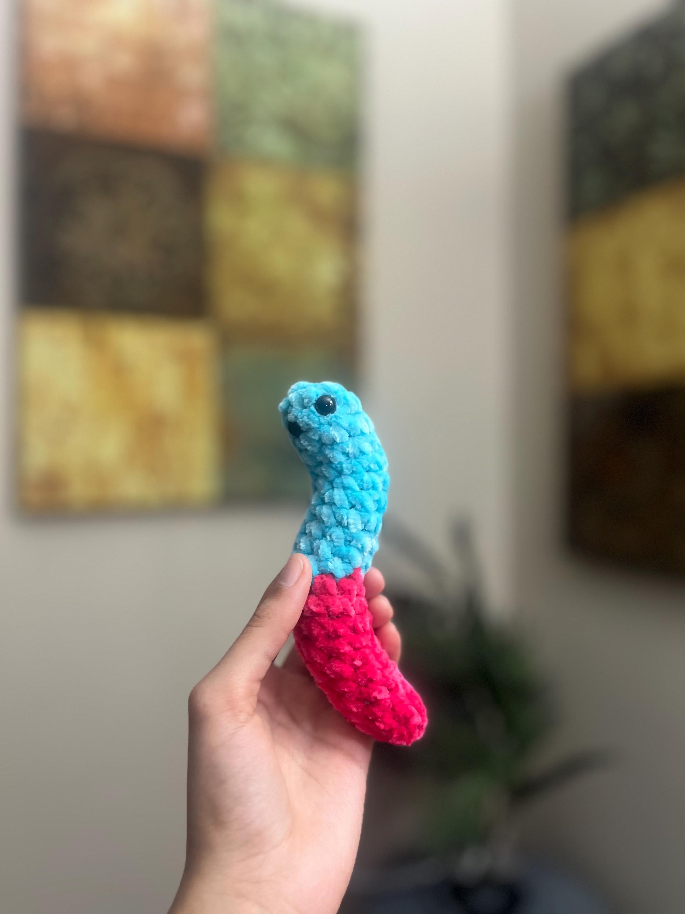 Sweet & Squishy Crochet Gummy Worm - Handmade Plush Toy - Etsy