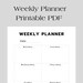 Weekly Planner Printable PDF. Simple Black and White Template - Etsy