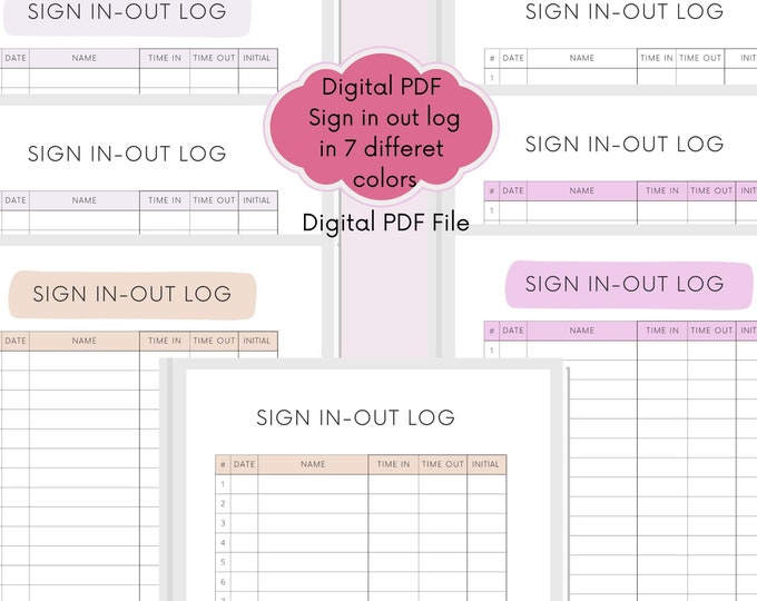 Sign up Sheet Fillable Digital PDF Event Sign up Sheets A4 / US Letter ...