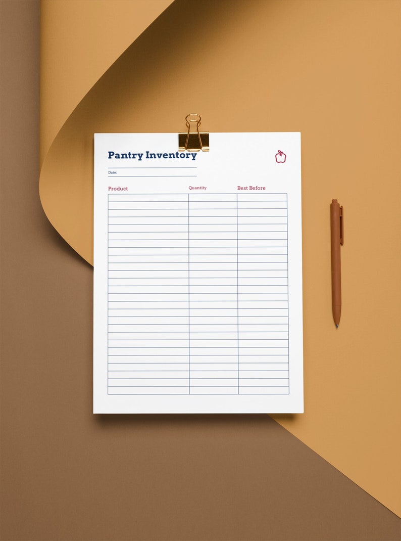 Pantry Inventory - Digital PDF Pantry List - A4 / US Letter Printable ...