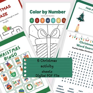 Printable Christmas Kids Activity Pack 5 Fun Holiday Activities for ...
