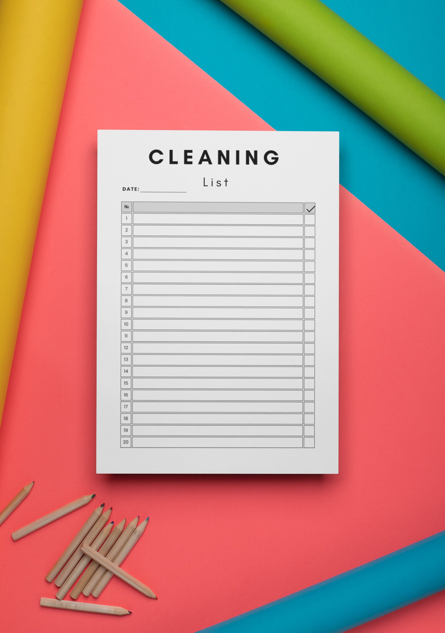 Cleaning List, PDF Fillable Printable Cleaning / Chore List, Digital ...