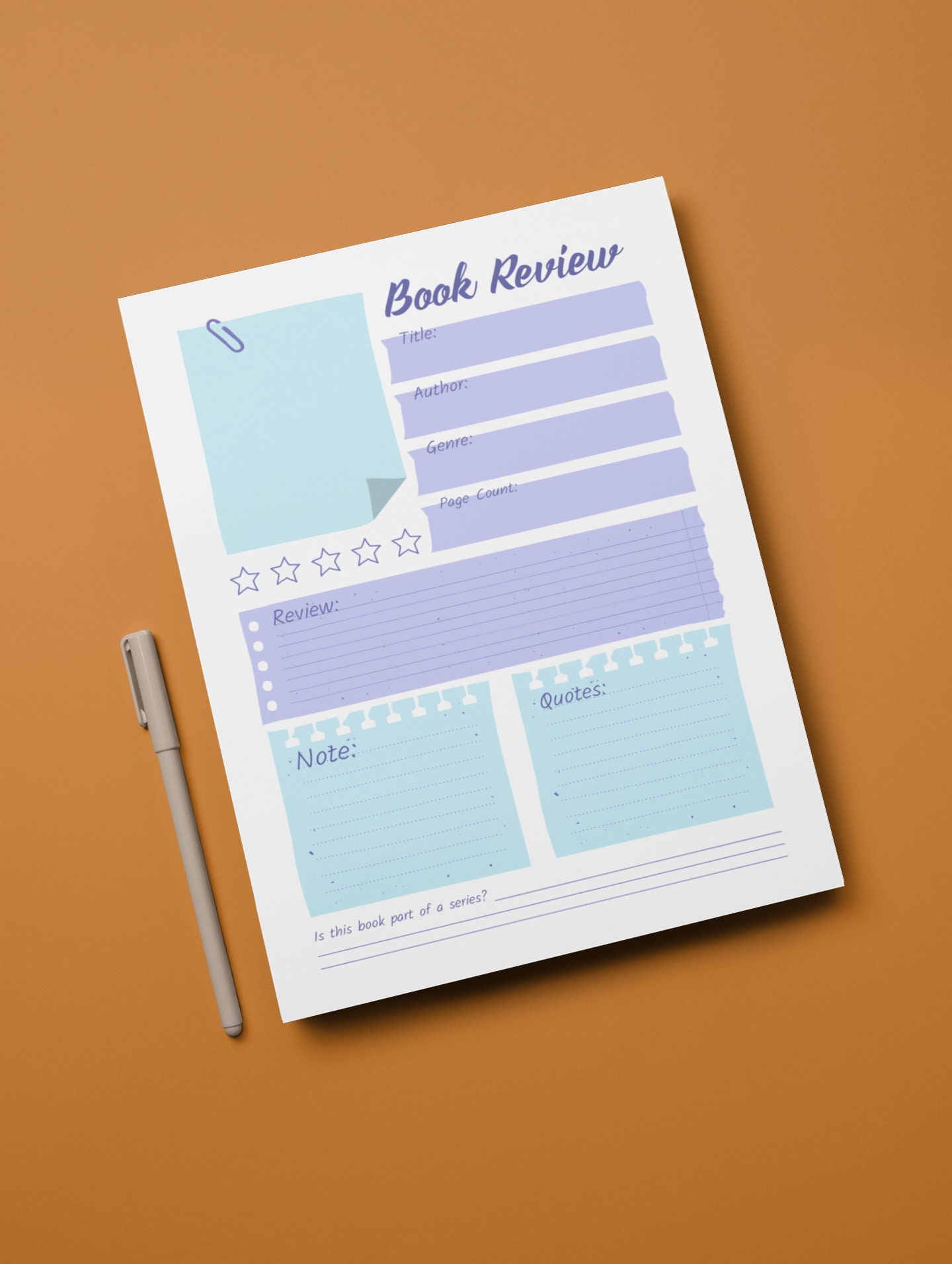 Book Review PDF Printable. Book Evaluation Review Blue Journal PDF ...