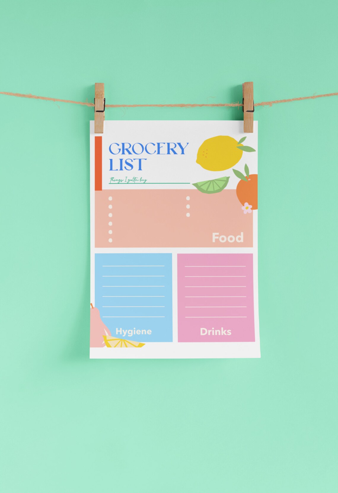 Grocery List Digital PDF Grocery List A4 / US Letter - Etsy