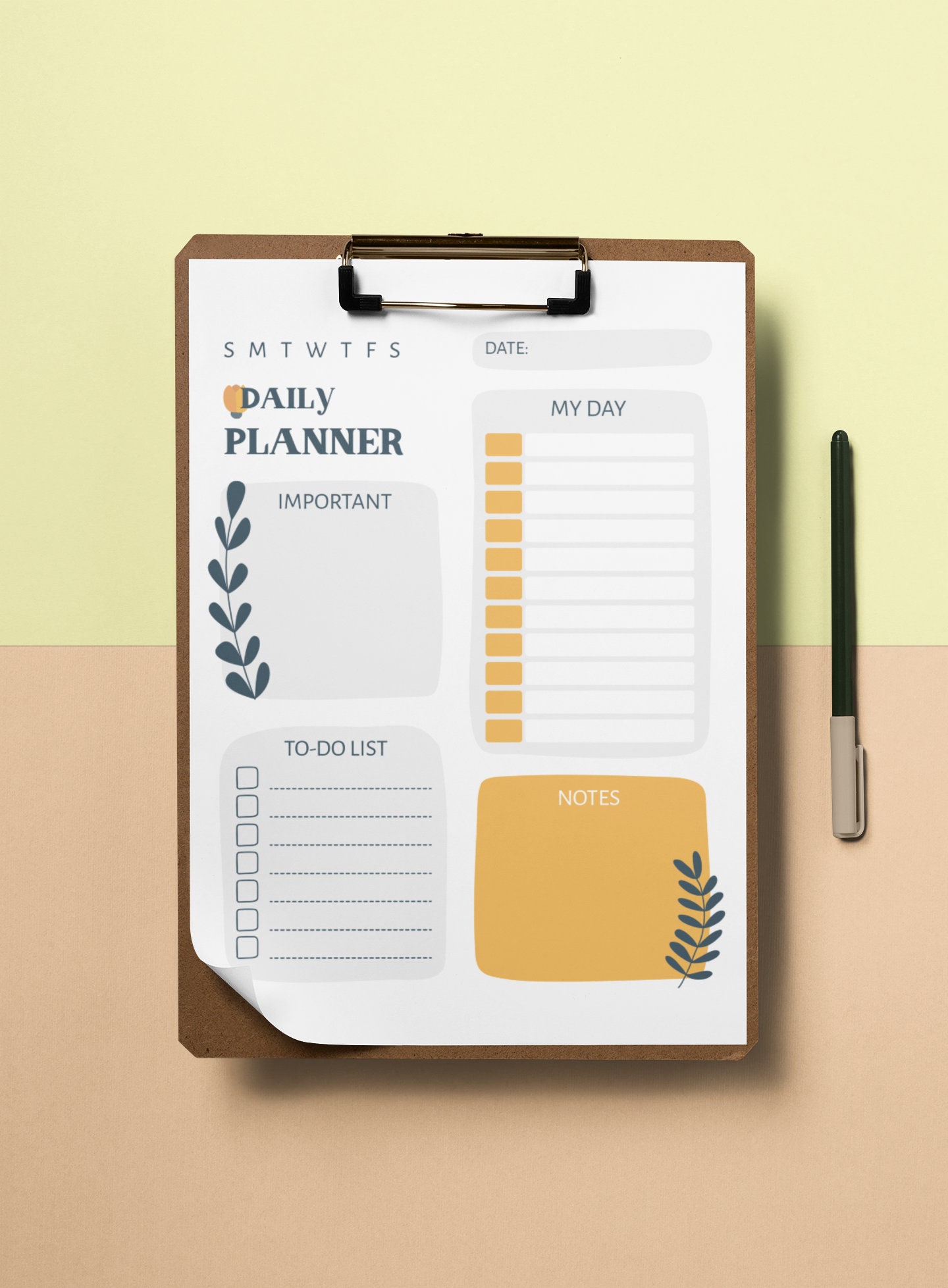 Daily Planner Printable PDF. Minimalist Daily Planner Template - Etsy