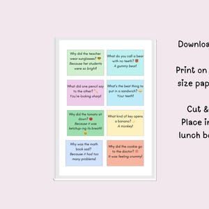 24 Funny Lunch Box Joke Notes for Kids | Printable Lunchbox Jokes ...