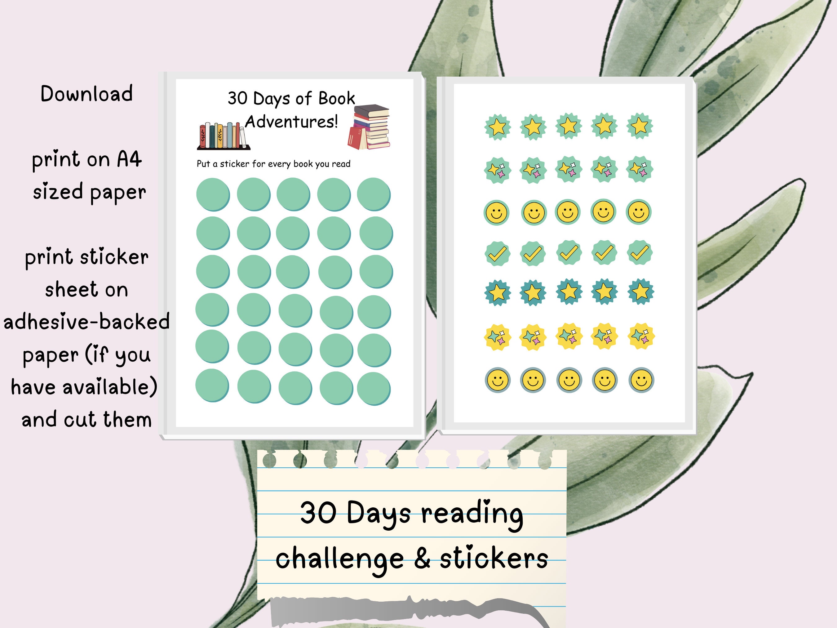 30-day Reading Adventure and Reward Chart for Kids - Digital PDF ...