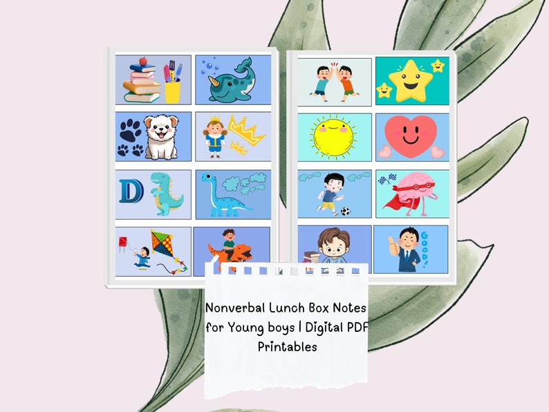 Nonverbal Lunch Box Notes for Young Boys | Digital PDF Printable - Etsy