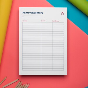 Pantry Inventory - Digital PDF Pantry List - A4 / US Letter Printable ...