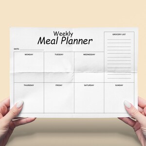 Meal Planner - Fillable Digital PDF Weekly Meal Planner - A4 / US ...
