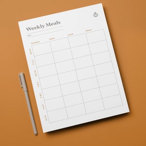 Meal Planner - Fillable Digital PDF Weekly Meal Planner - A4 / US ...