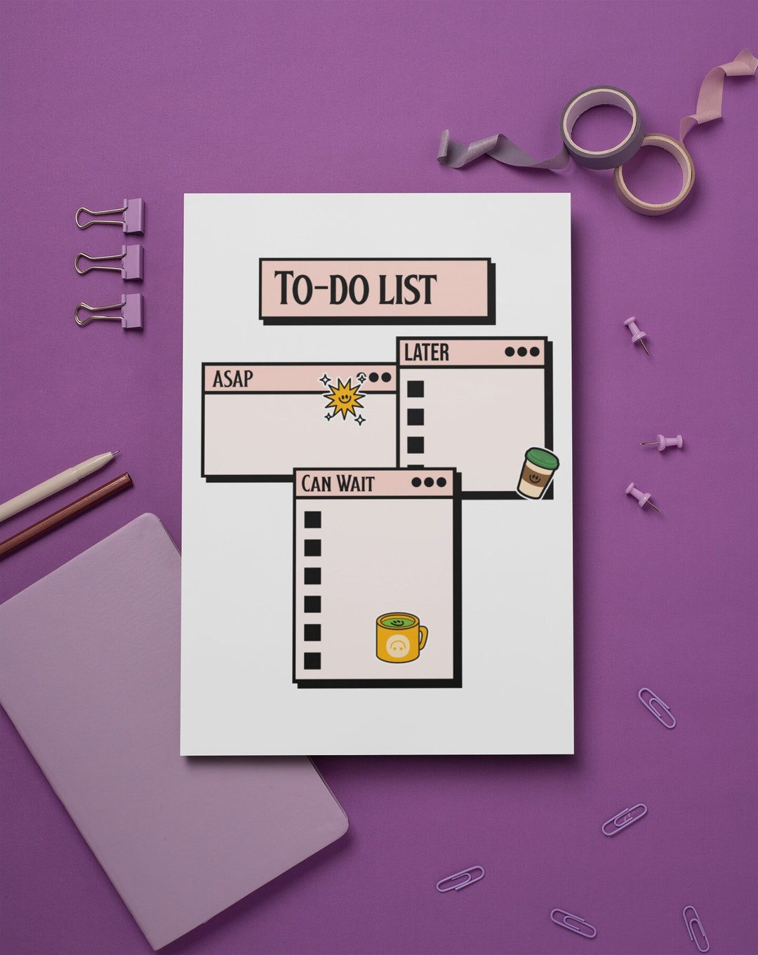 To Do List Printable Digital PDF. Non Editable Non-fillable to Do List ...