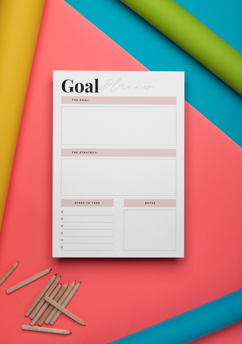 Goal Planner, Digital Fillable Printable Goal Planner PDF, Minimalist ...