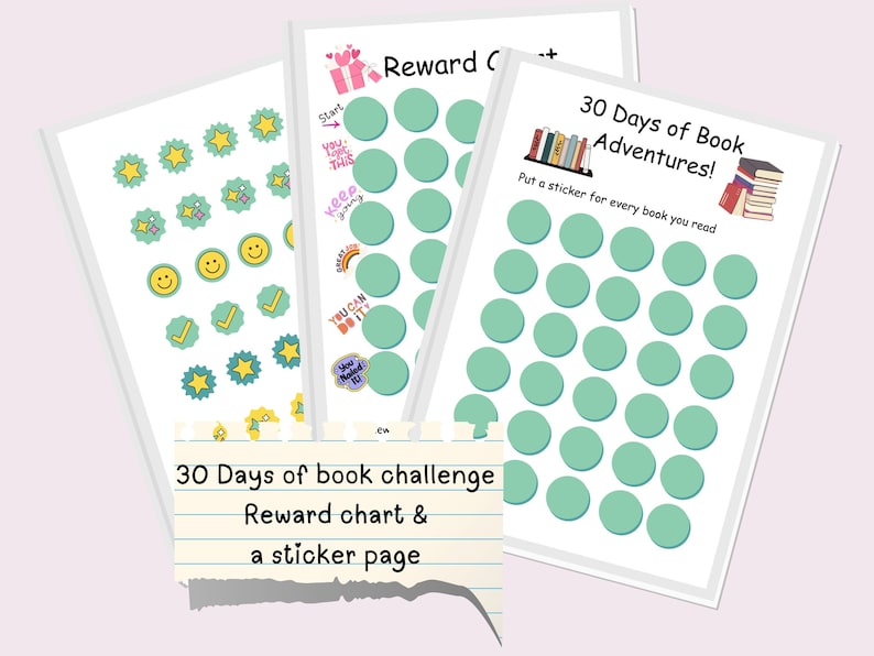 30-day Reading Adventure and Reward Chart for Kids - Digital PDF ...