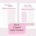 Printable Pink Monthly Daily Habit Tracker Set of 2 | Digital PDF for ...