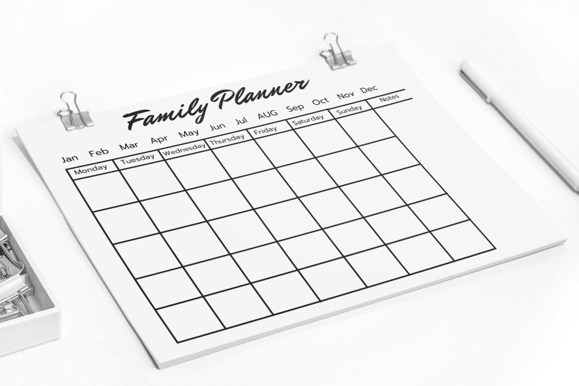 Family Weekly Planner Printable PDF, Digital Printable - Etsy