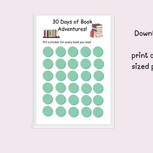 30-day Reading Adventure and Reward Chart for Kids - Digital PDF ...