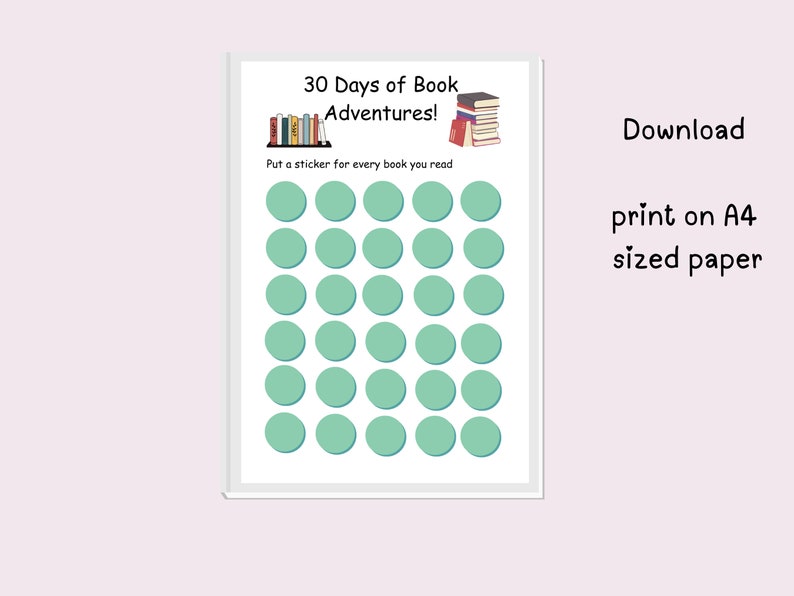 30-day Reading Adventure and Reward Chart for Kids - Digital PDF ...