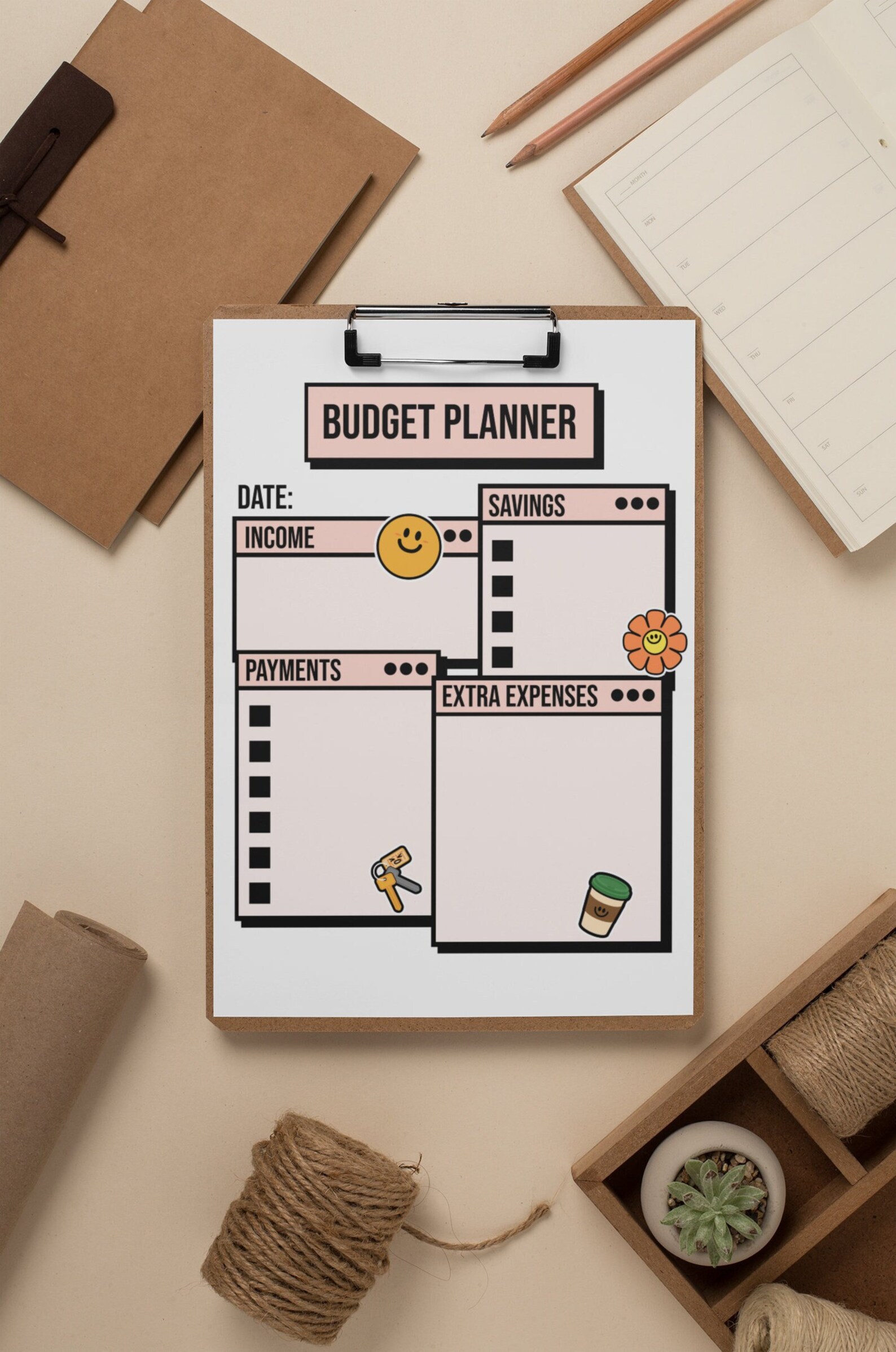 BUDGET PLANNER Printable Digital PDF. Non Editable Fillable Monthly ...