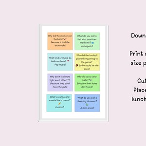 24 Funny Lunch Box Joke Notes for Kids | Printable Lunchbox Jokes ...