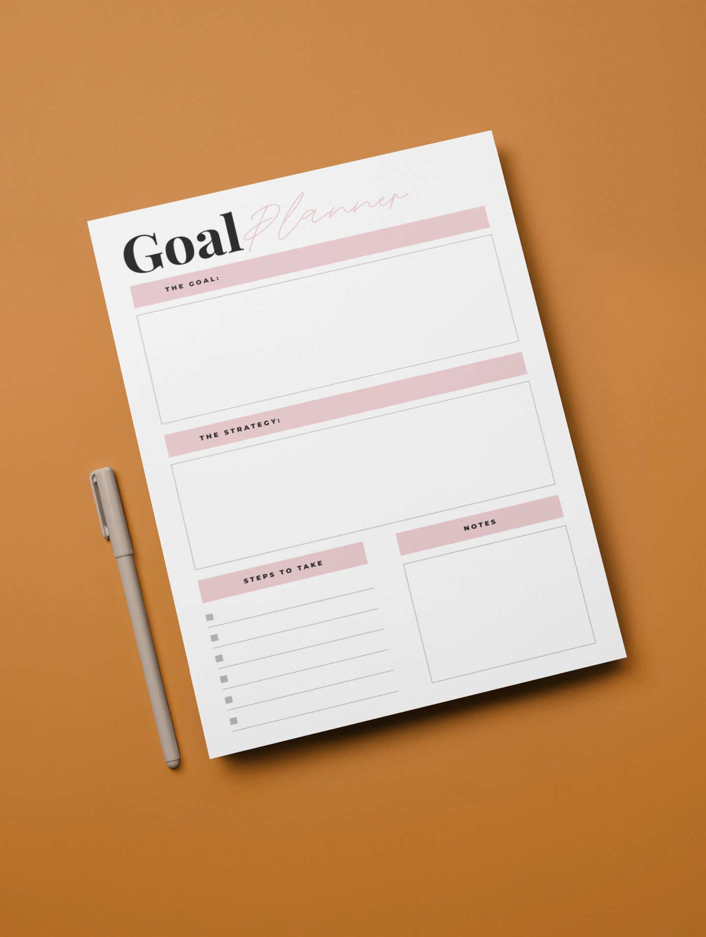 Goal Planner, Digital Fillable Printable Goal Planner PDF, Minimalist ...