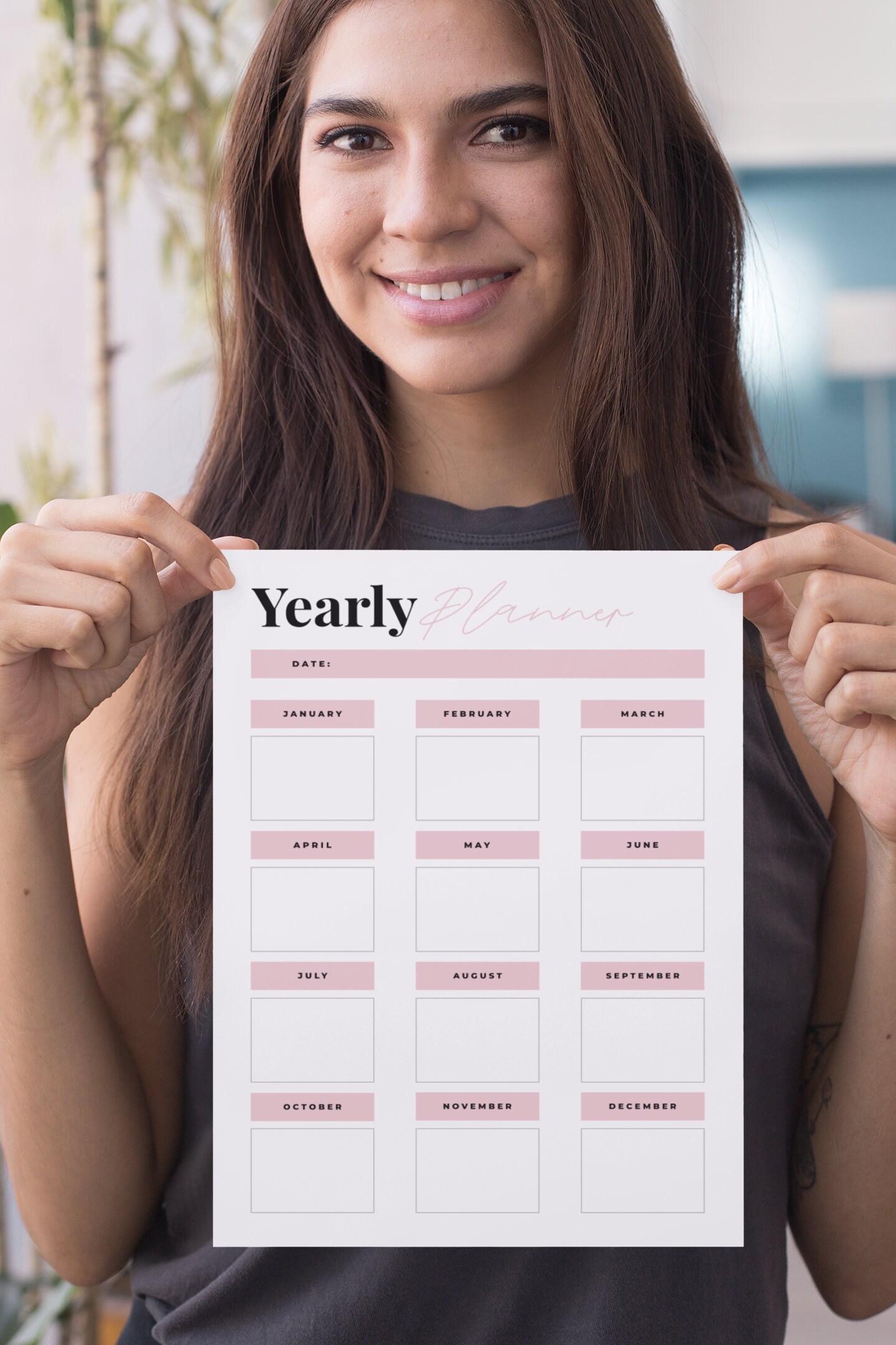 Yearly Planner Digital Fillable Printable Yearly / Monthly - Etsy