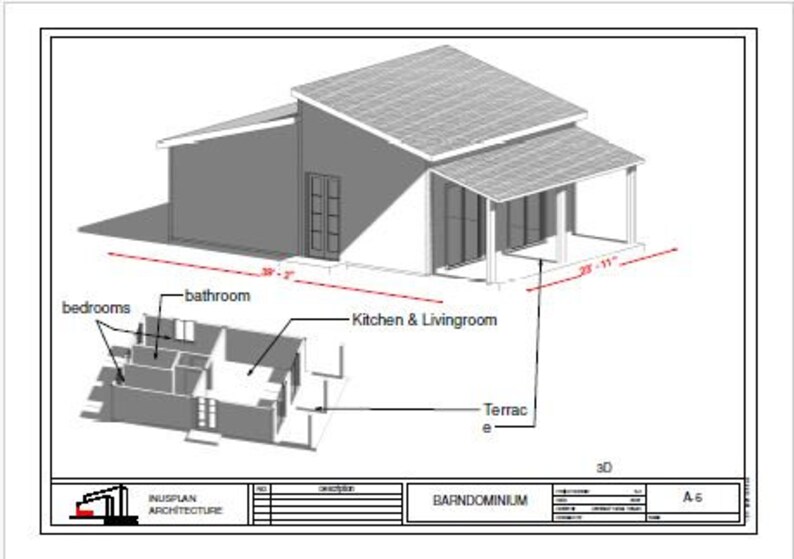 Cozy Barndominium Home Plan 948 Ft2 Custom Design Cute Details DIY ...