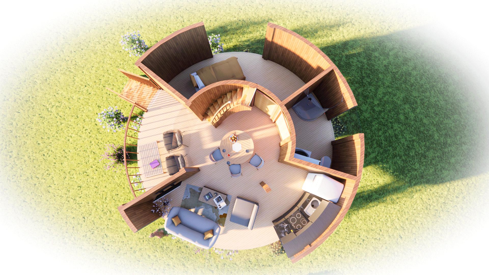 Futuristic Tiny House Design Plan – Minimalist 2 Bedroom Home (PDF, DWG ...