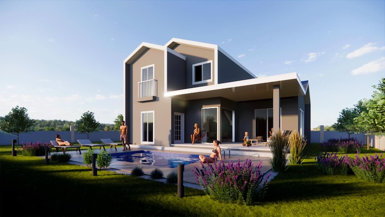 Villa House Plan With Pool & Terrace (1872 Ft2) - 3 Bedroom Home ...