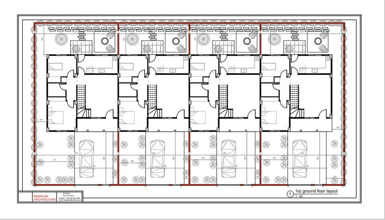 Modern 4-plex Home Plan: 5 Bedroom Multi-family Design (PDF & DWG) - Etsy