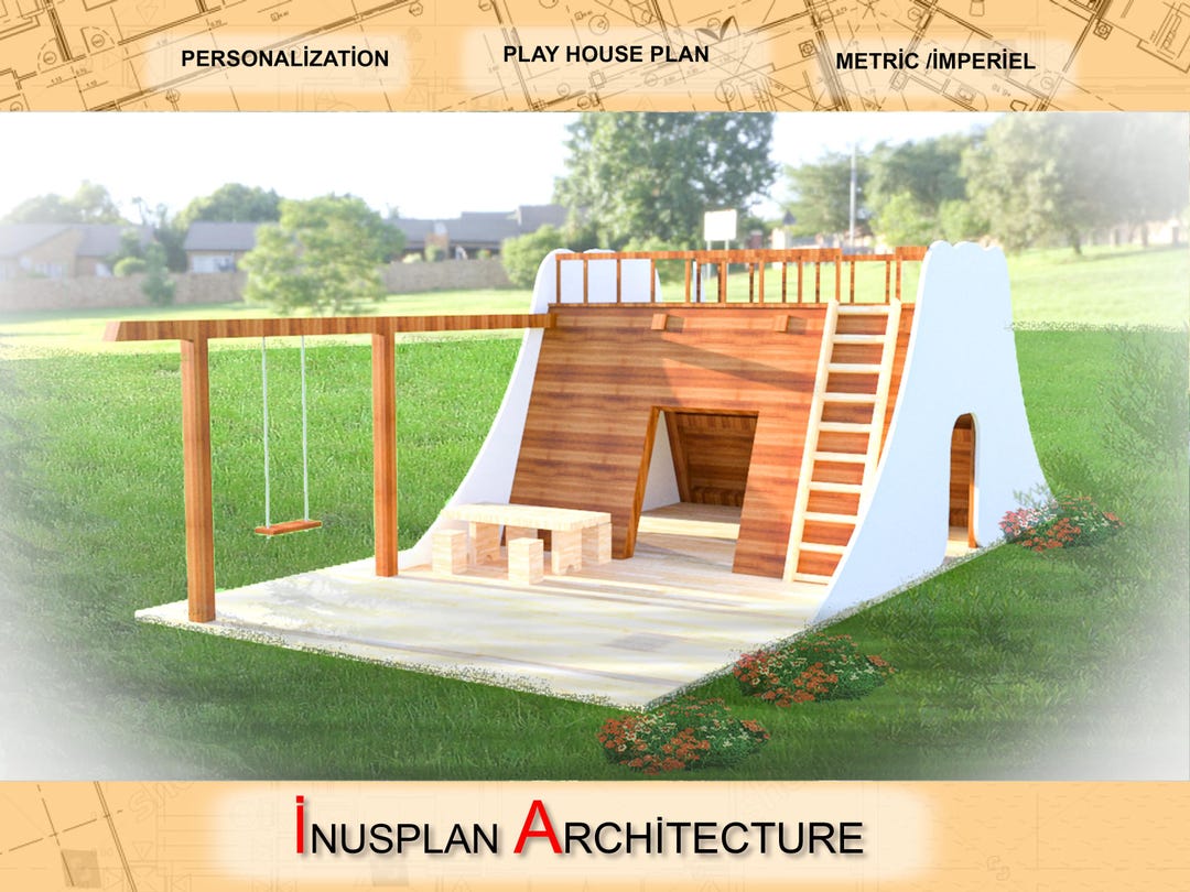 Kid Play House Wooden Design - Modern Outdoor Playhouse Woodworking ...