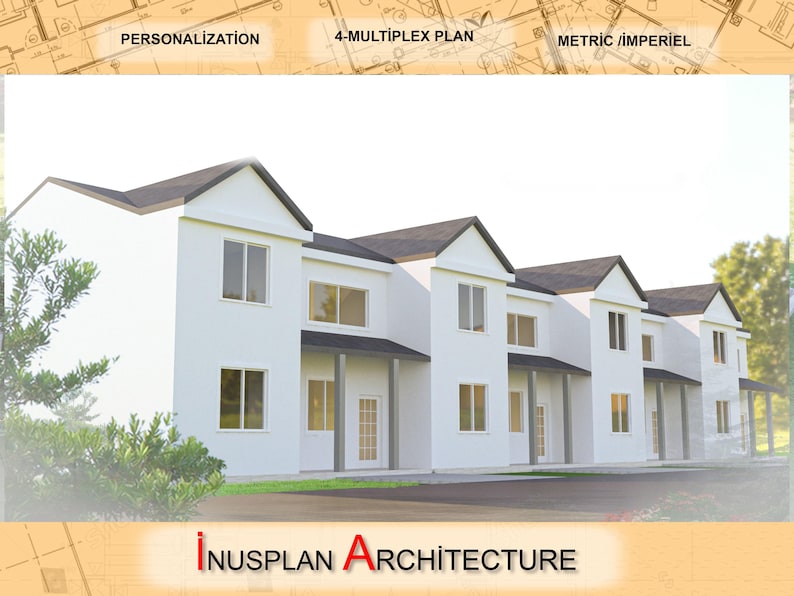 Modern 4-unit Multi-plex Home Plan: 5 Bedroom Sustainable Design ...