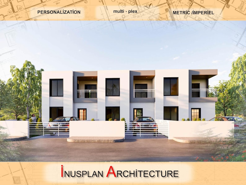 3-unit Multi-plex Home Plan | 21' X 21' per Unit | 3 Beds, 3 Baths ...