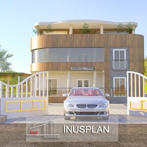Triplex Villa Plan With Wood Cladding: Custom Villa Design (PDF & Dwg ...