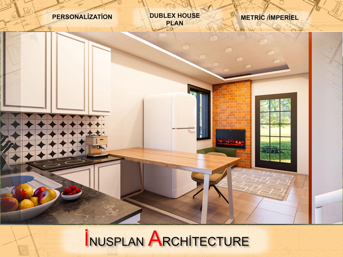 Minimalist Duplex House Plan: Modern Tiny Home Design (PDF) - Etsy