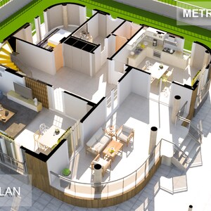 Triplex Villa Plan With Wood Cladding: Custom Villa Design (PDF & Dwg ...