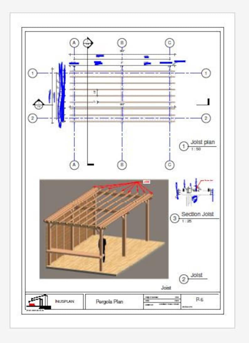 Pergola DIY Plan: 24' X 10' Veranda Design (printable Blueprint) - Etsy