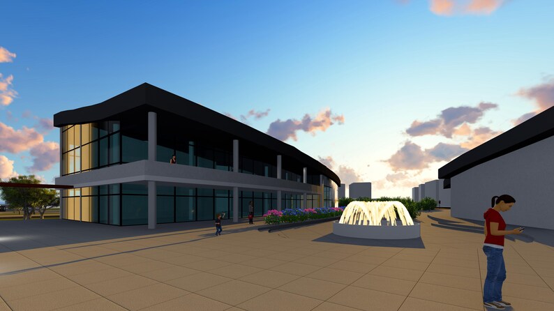 Modern Metro Station Architectural Plans: Urban Courtyard Design ...