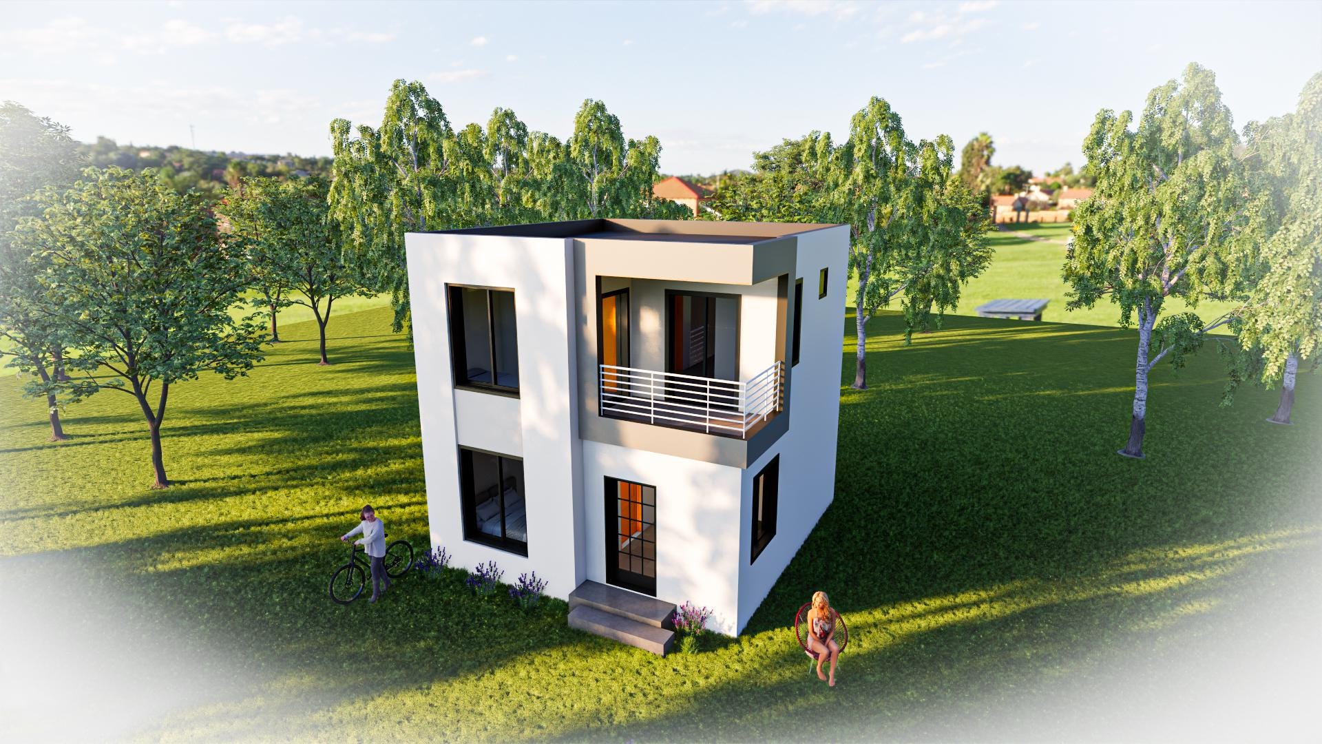 900 Ft2 (83 M2) Minimalist Duplex House Plan,modern Tiny Home Design ...