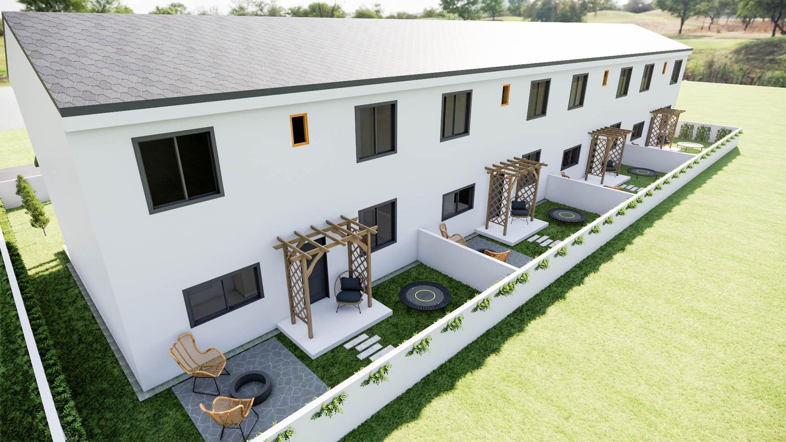 Modern 4-plex Home Plan: 5 Bedroom Multi-family Design (PDF & DWG) - Etsy