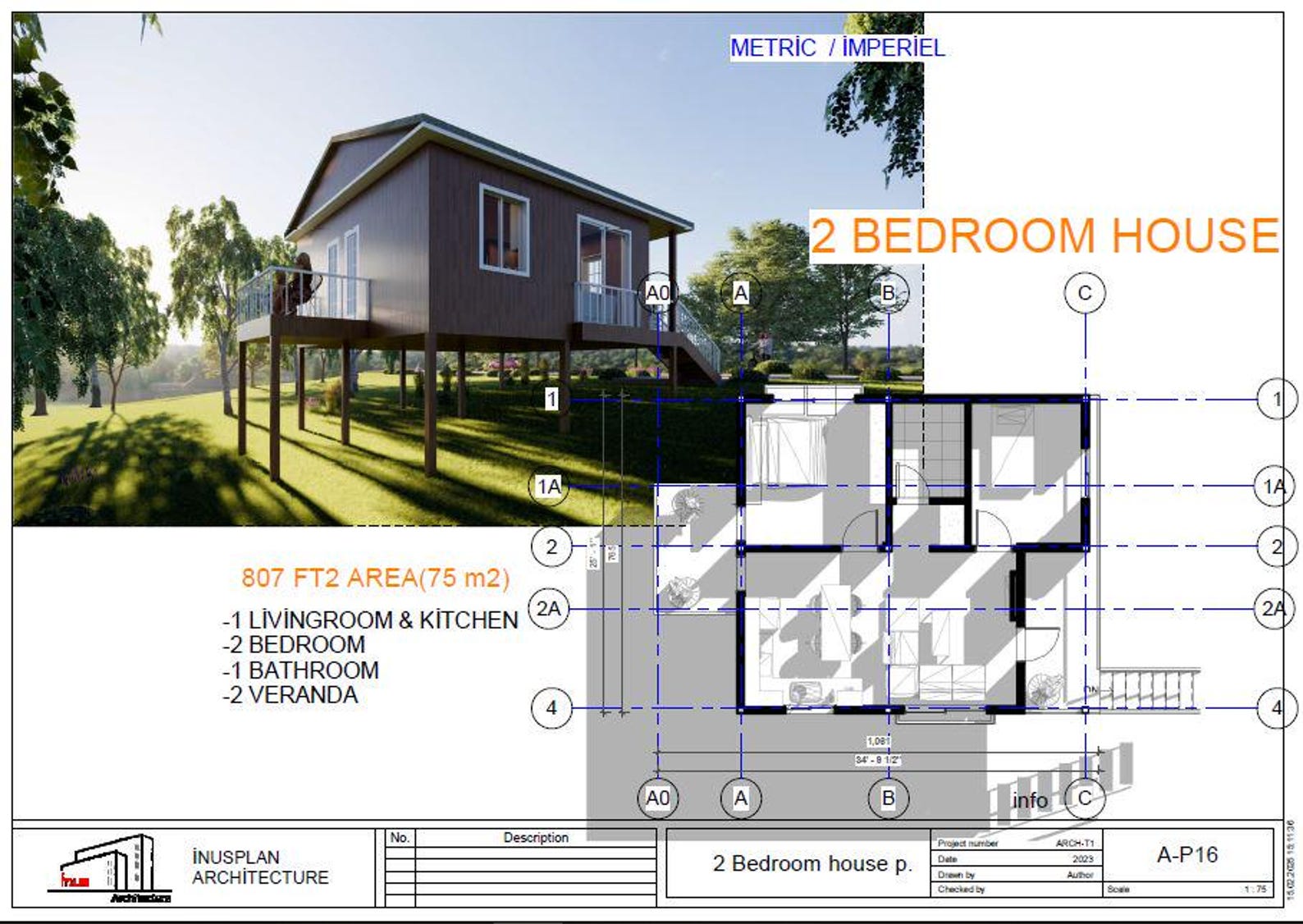 Modern 2-bedroom House Plan | 807 Sq Ft | Open Concept Living & Kitchen ...