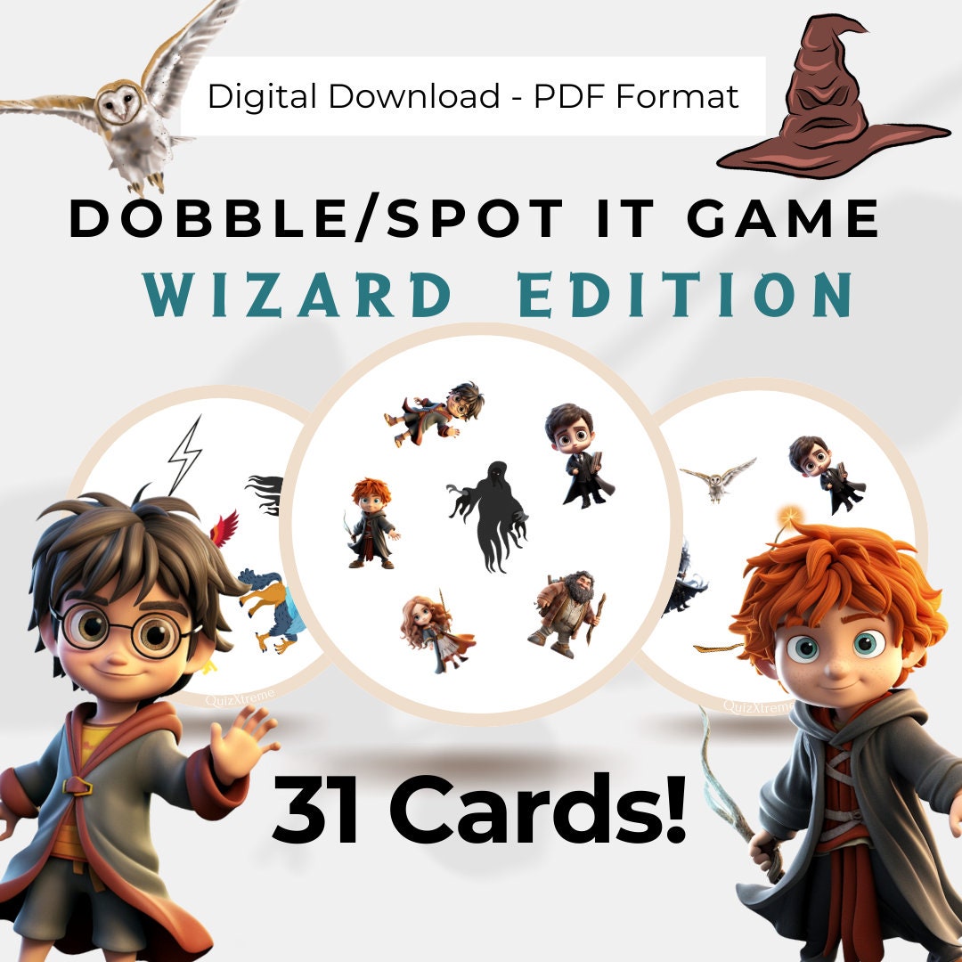 Dobble Game, Seek It Spot It, Favorite Magical Characters, Wizard ...