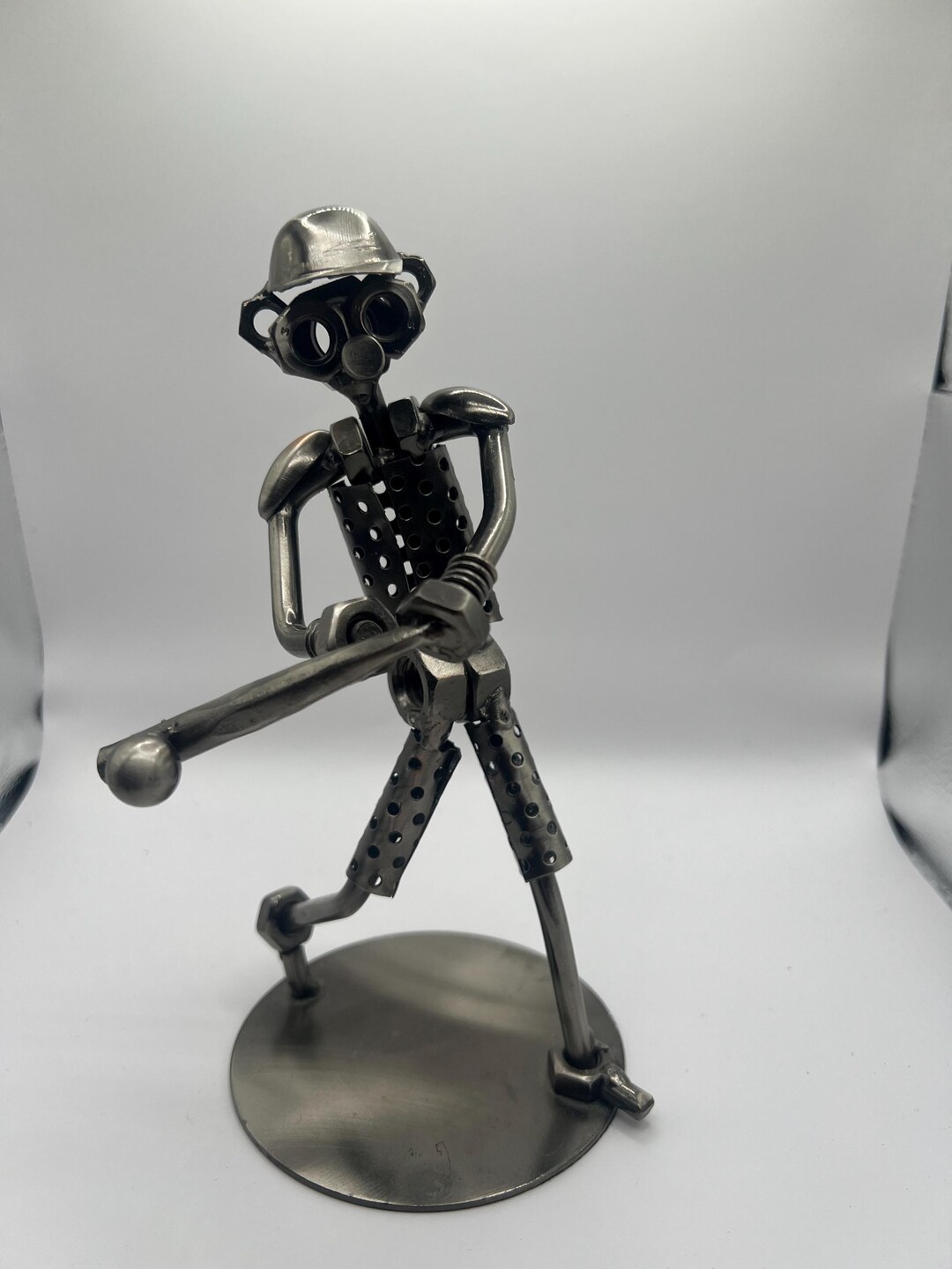 Brand New Industrial Metal Sculpture Scrap Metal Baseball Player - Etsy