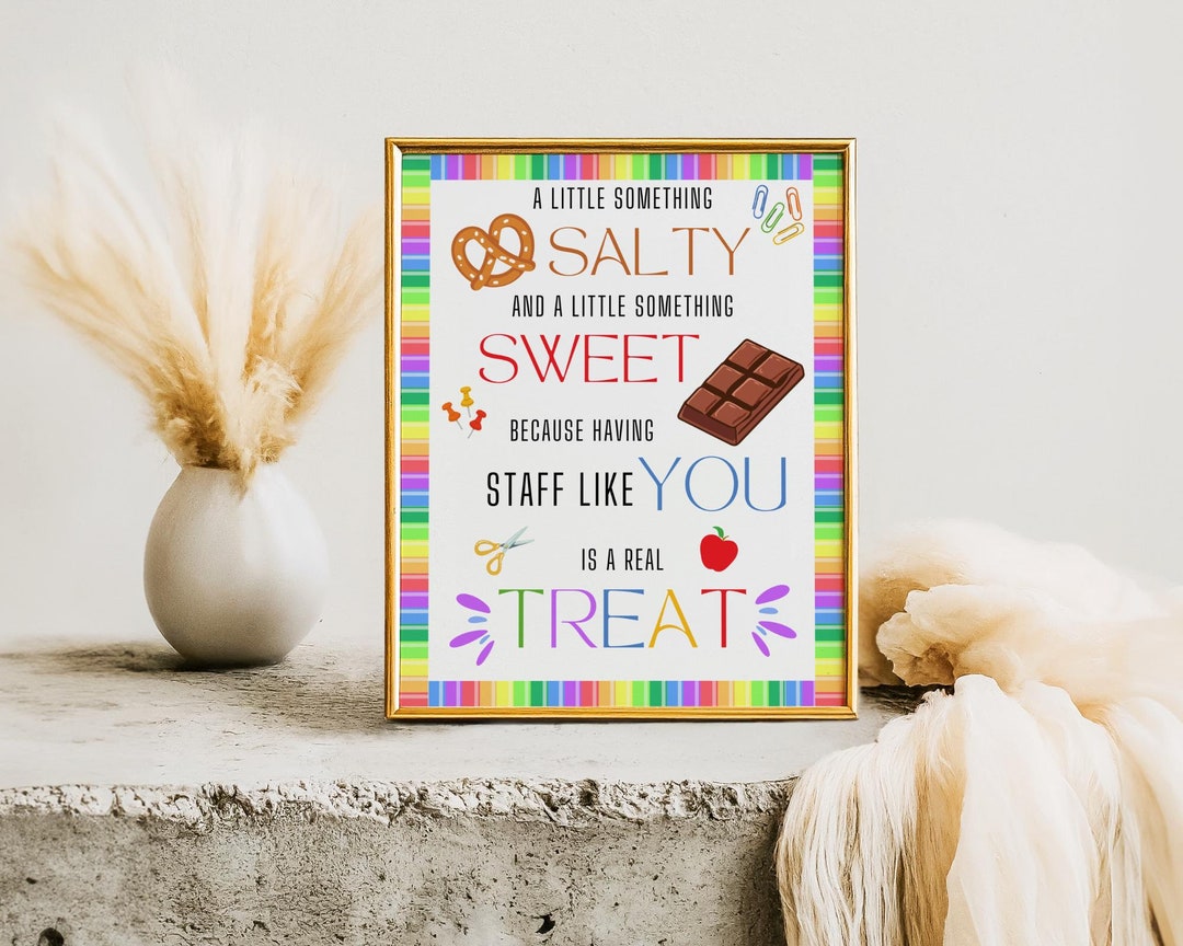 Appreciation Sign, Chocolate Pretzel Thank You Sign, Staff Employee ...