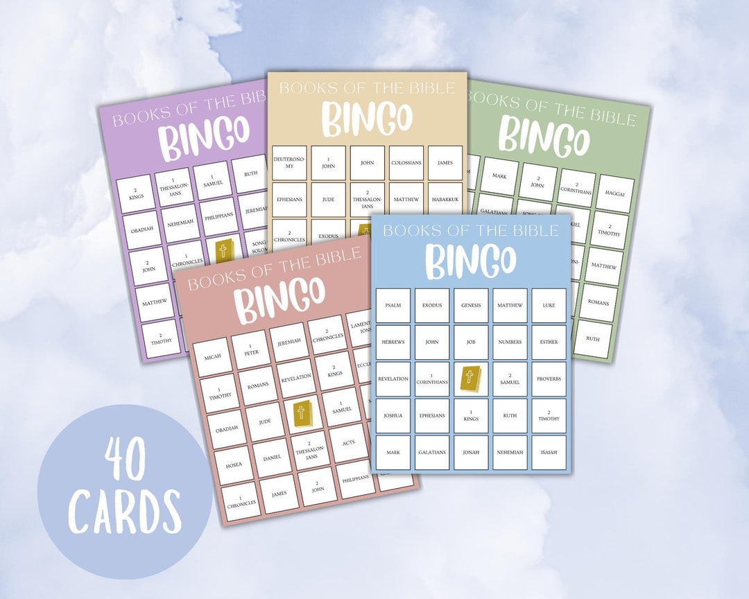 Bible Bingo, Books of the Bible Game, Bible Memory, Christian Bingo ...